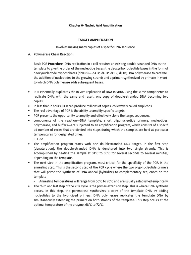 Chapter 6 Nucleic Acid Amplification | Download Free PDF | Polymerase ...