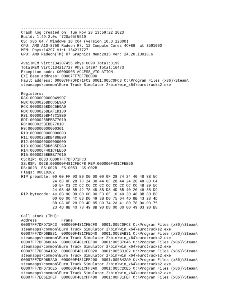 Game Crash | PDF | Operating System Technology | Computing