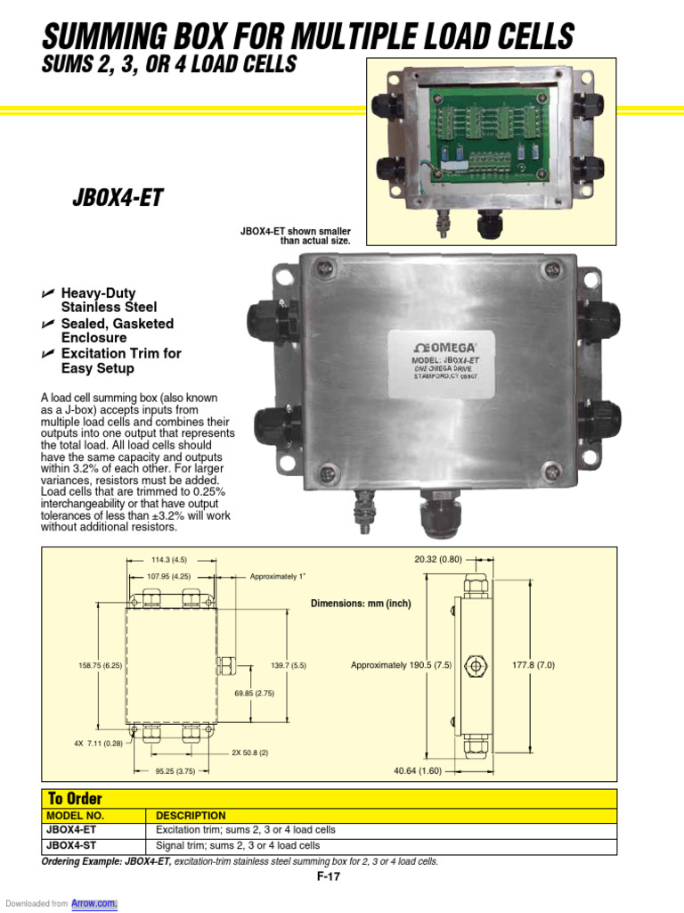 Load Cell Summing Box Overview | PDF