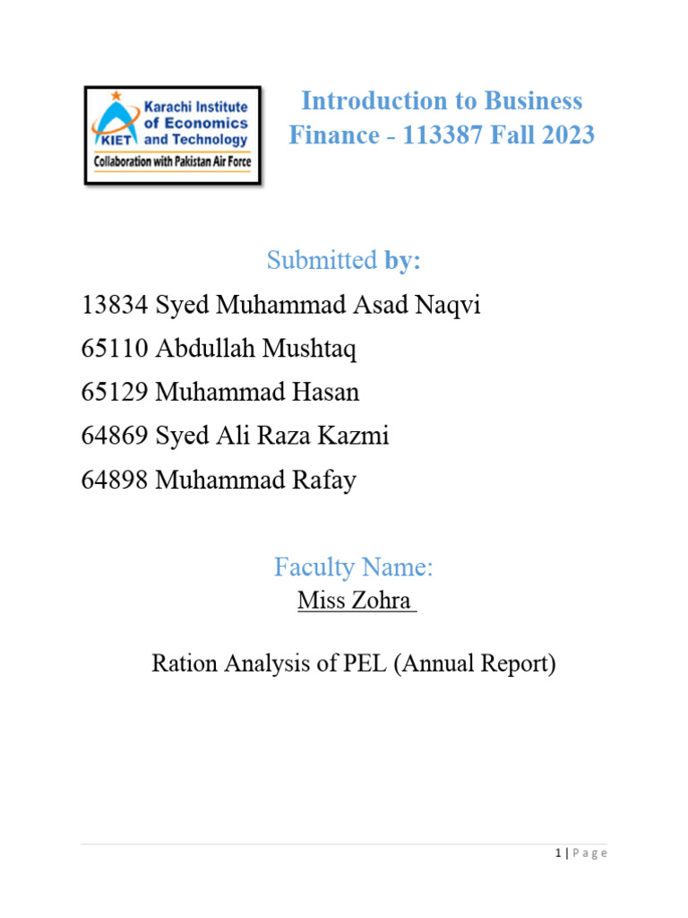 Ibf Project of Pel (Annual Report) | PDF
