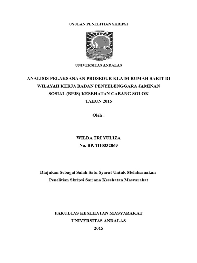 Analisis Prosedur Klaim Rumah Sakit Di Wilayah Kerja Bpjs Kesehata