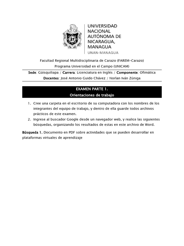 Examen UNICAM - Practica Carpetas y Busquedas | PDF Examen UNICAM - Practica Carpetas y Busquedas | PDF