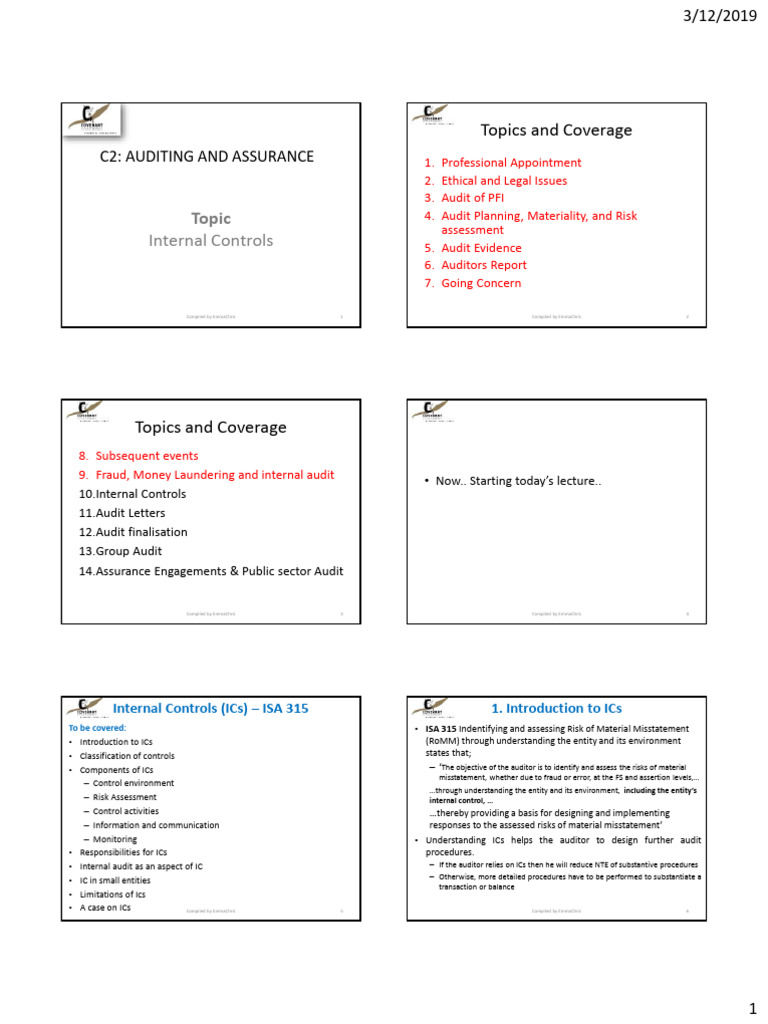 c2 - Ics & Audit Letters | PDF | Internal Control | Audit