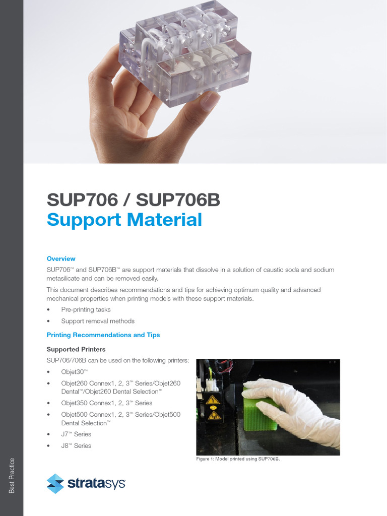 SUP706 and SUP706B Support Material - EN PolyJet Best Practice | PDF ...