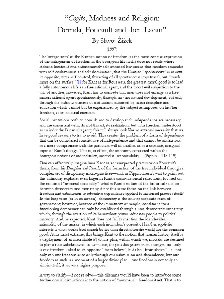 Derrida, Foucault and Then Lacan | PDF