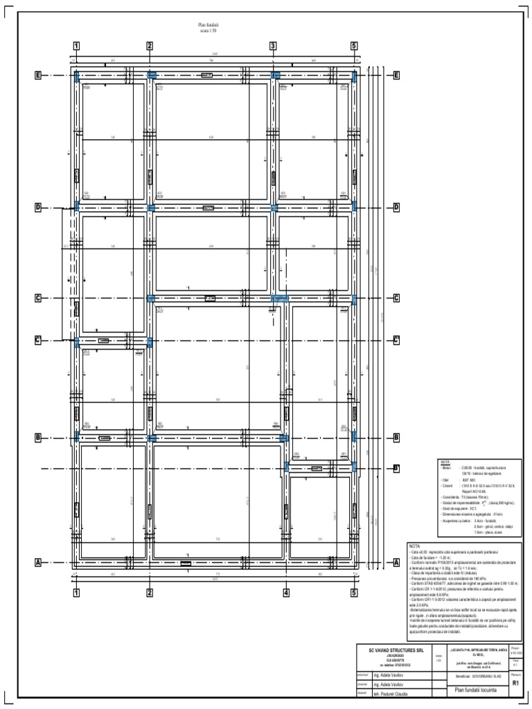 R1-Plan Fundatii Locuinta | PDF