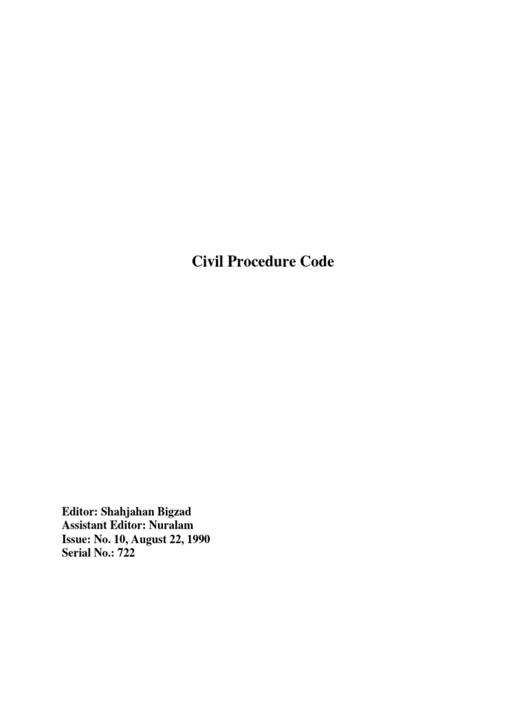 Civil Procedure Code - English | PDF