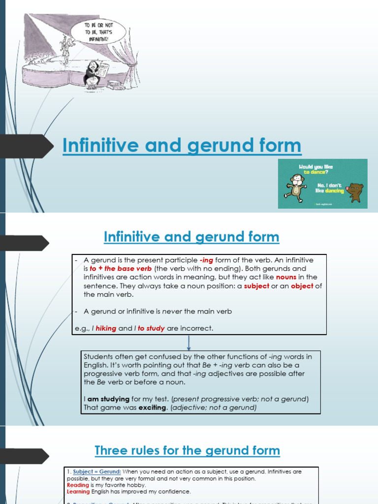 Infinitive and Gerund Form | PDF