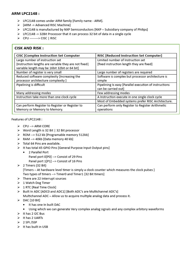 Arm Lpc2148 | Download Free PDF | Central Processing Unit | Microcontroller