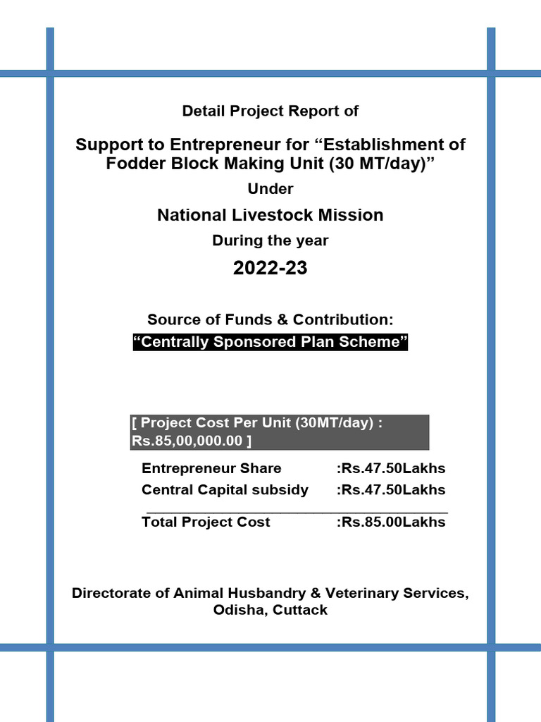 DP Fodder Block Making Unit NLM | PDF | Agriculture | Dairy