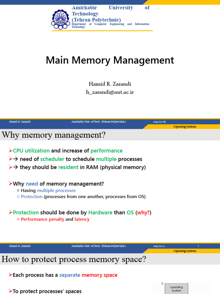 08 OS Main Memory Management | PDF | Computer Science | Implementation