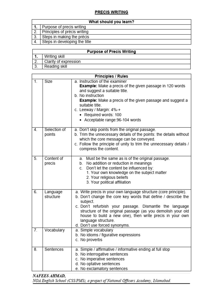 Precis Lec - Print 2023 | PDF | Ellipsis | Vocabulary