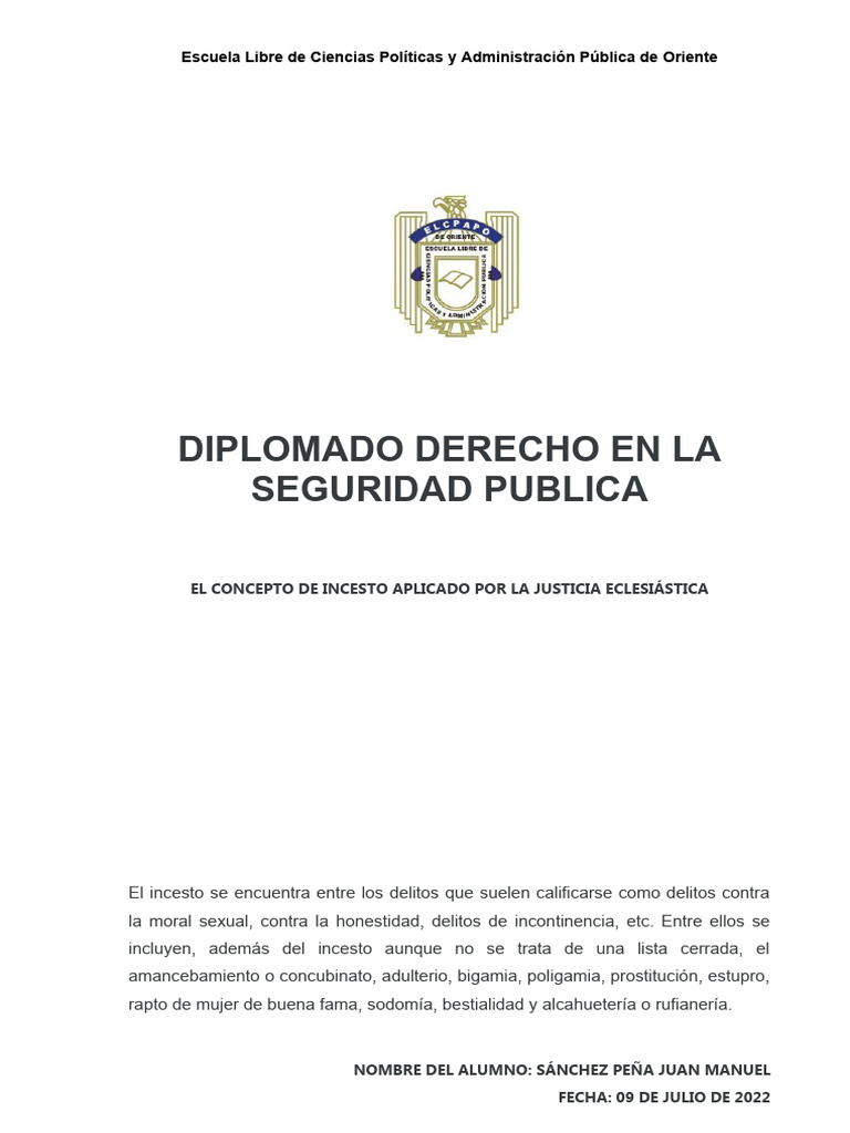 Incesto y Justicia Eclesiástica: Análisis | PDF | Pecado | Adulterio
