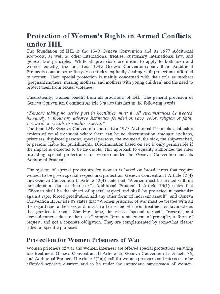 Protection of Women Rights Russia | PDF | International Humanitarian ...