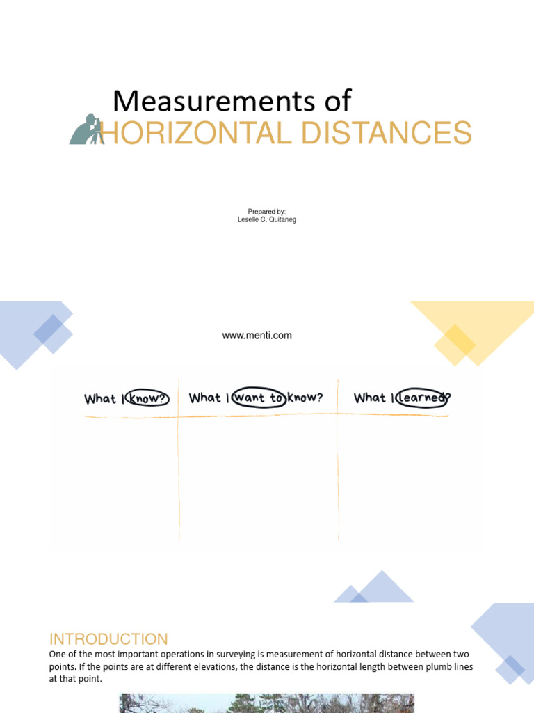 Topic 2. Measurements of Horizontal Distances | PDF