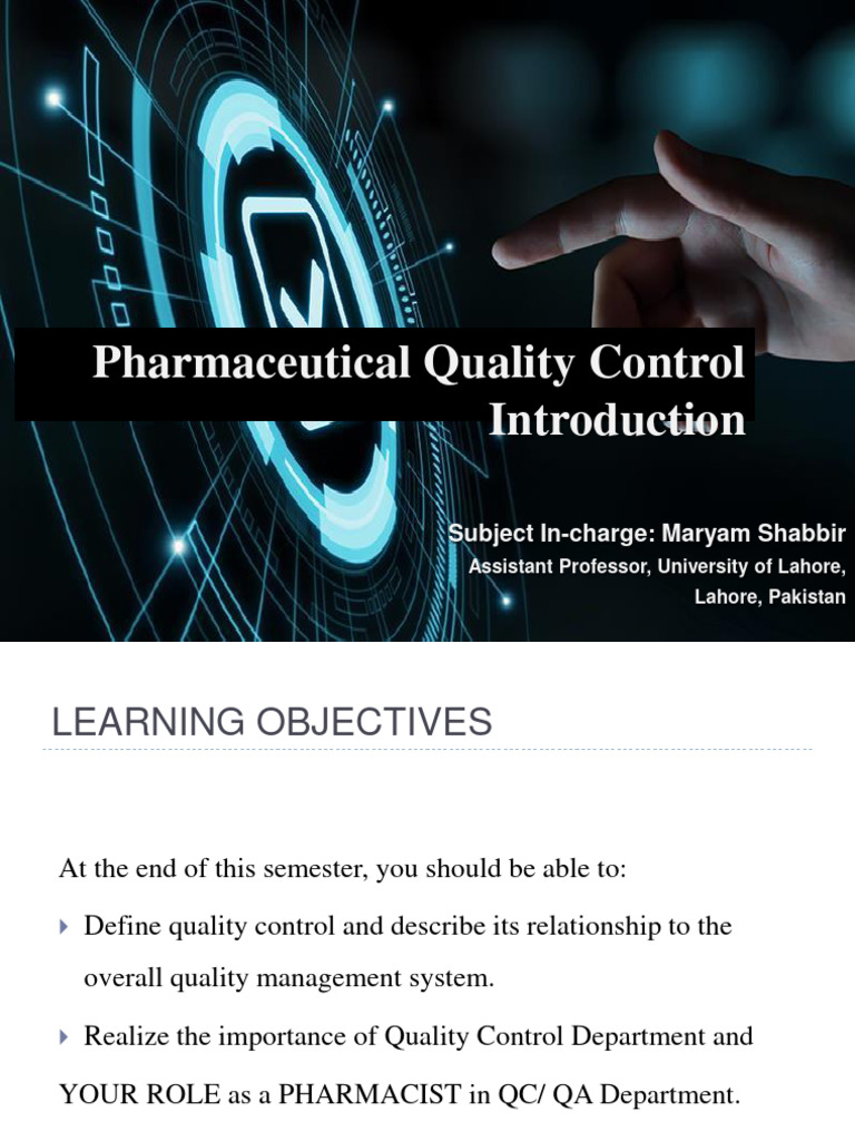 Pharmaceutical Quality Control Overview | PDF | Quality Assurance ...