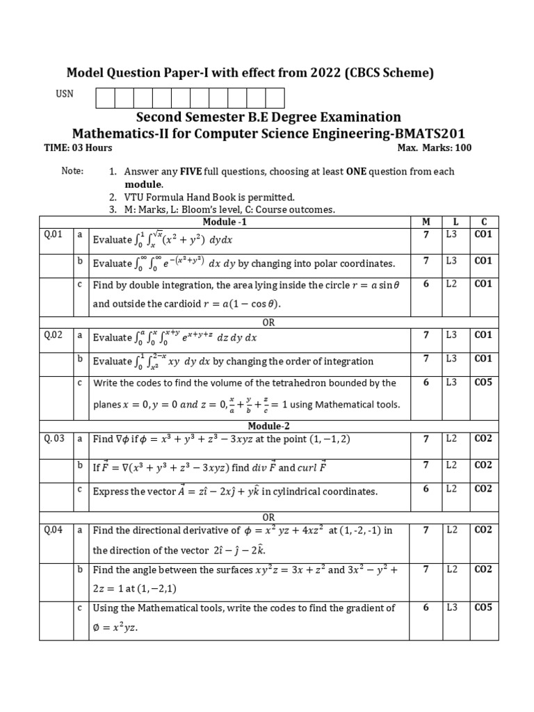 Model - qp01 - Bmats201 For Cs Stream | PDF | Linear Map | Vector Space