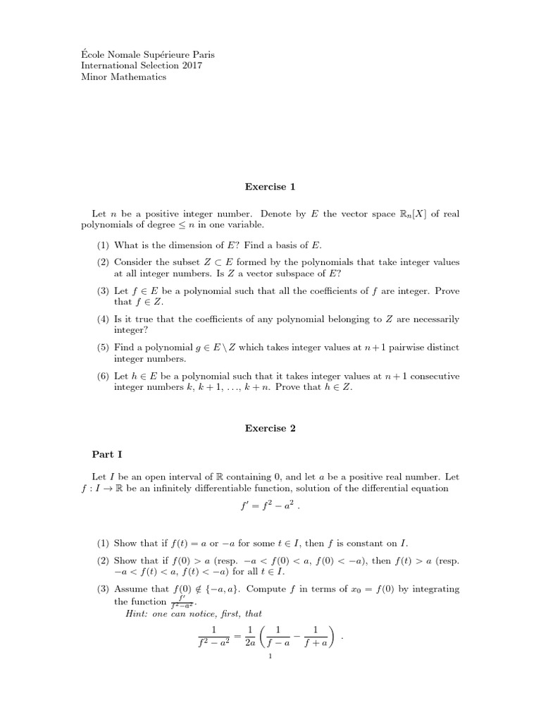 Polynomial and Function Analysis | PDF | Polynomial | Equations