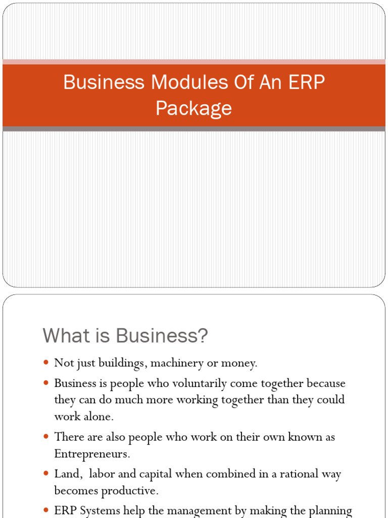 Business Modules of An ERP Package | PDF