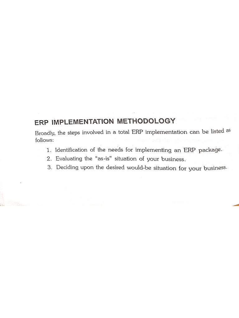 ERP Implementation Methodology - 1 | PDF