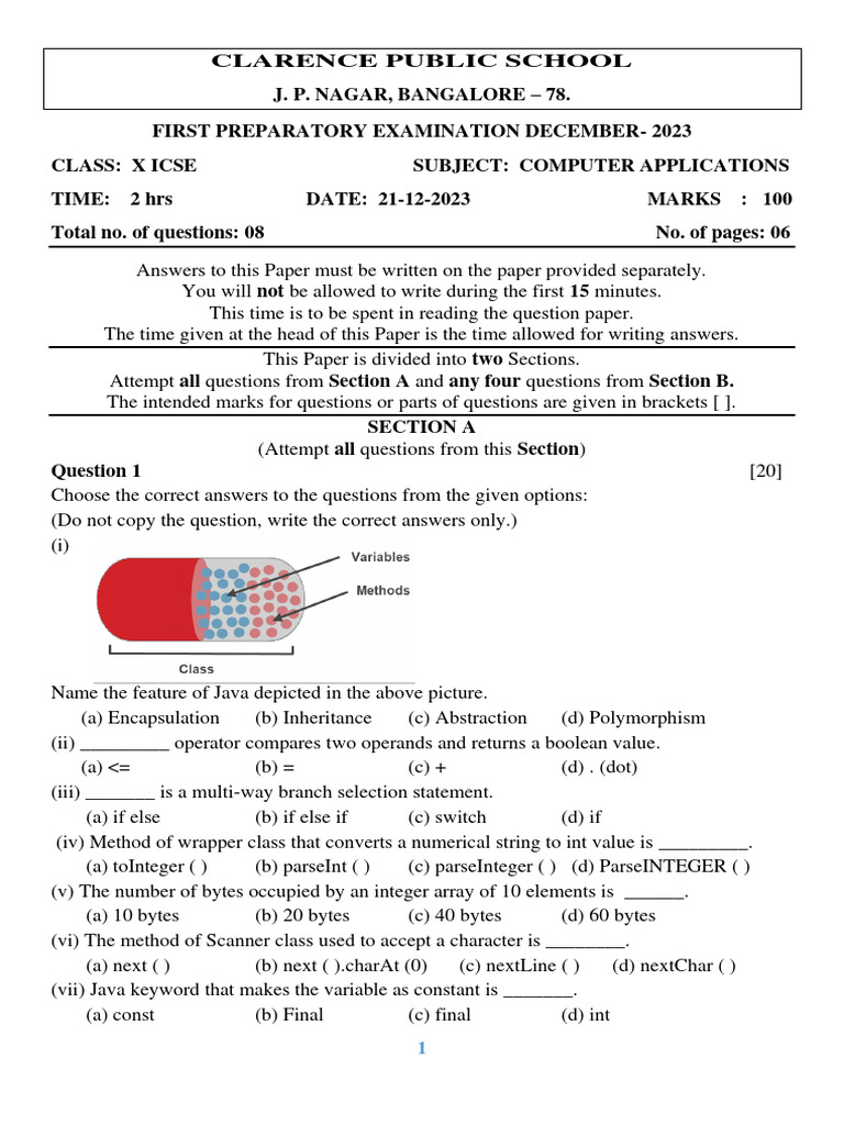 First Prep QP-X-CTA | PDF | Computer Program | Programming