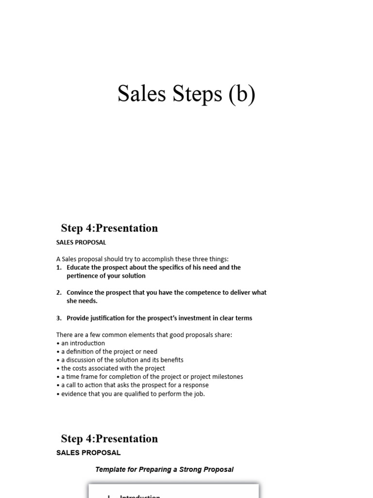 Sales Steps | PDF