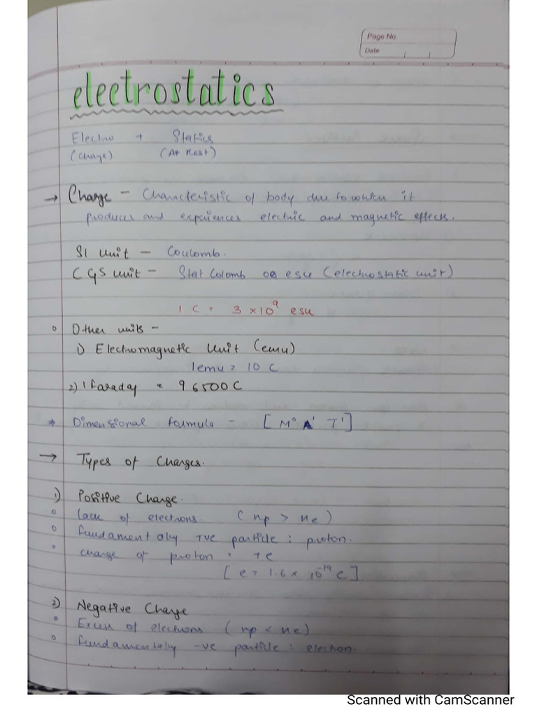 Electrostatic Notes | PDF