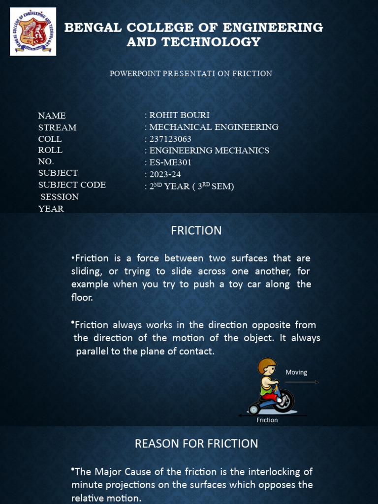 Understanding Friction in Mechanics | PDF | Friction | Force