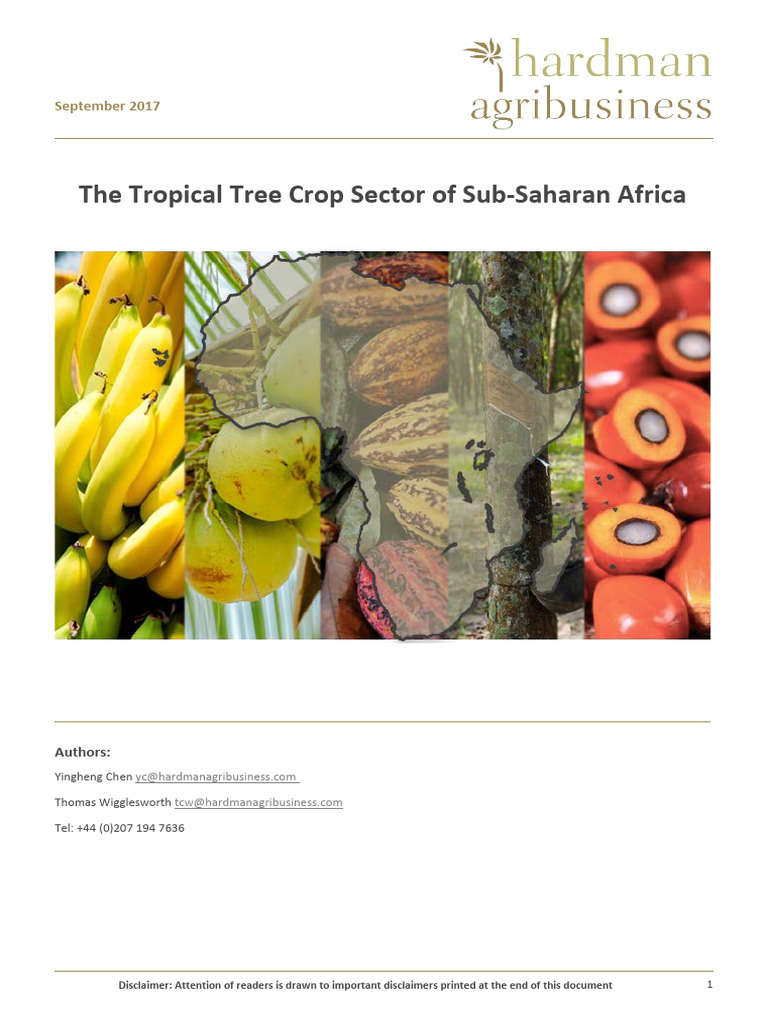 21.09.17 Tropical Tree Crop Sector of Sub Saharan Africa | PDF