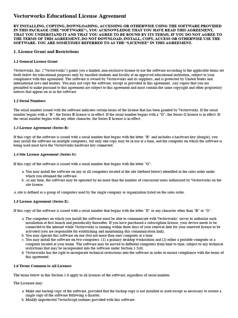 Vectorworks 2023 End Users License Agreement | PDF | License | Office Of Foreign Assets Control