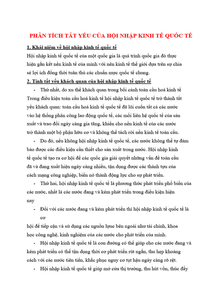 KTCT - TÍNH TẤT YẾU HỘI NHẬP KTQT | PDF