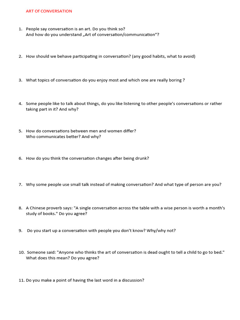 ART of CONVERSATION | PDF