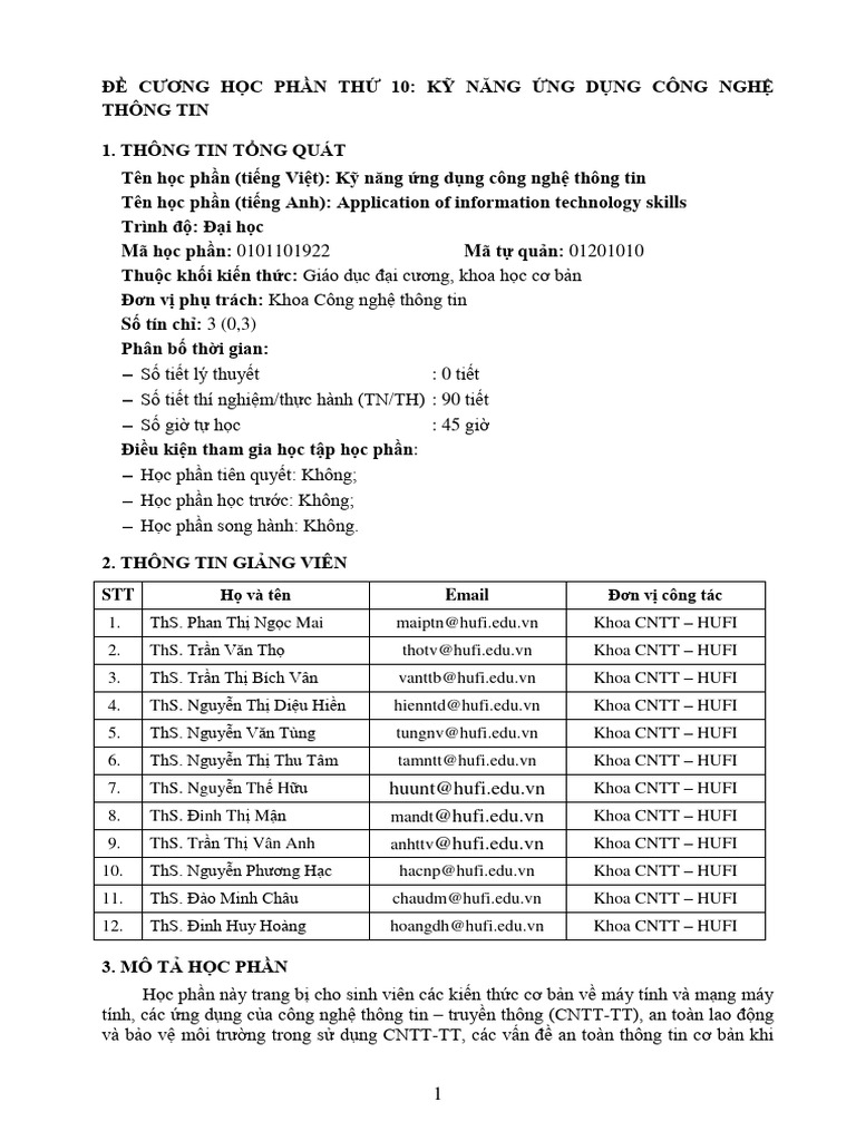 DeCuong KNUDCNTT | PDF