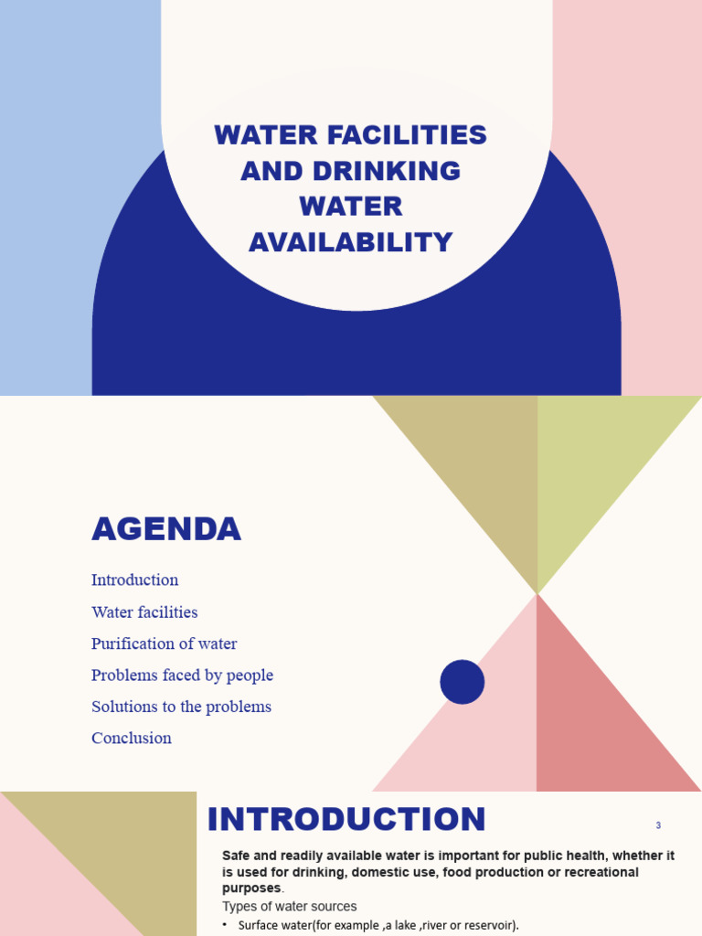 Water Facilities and Drinking Water Availability | PDF