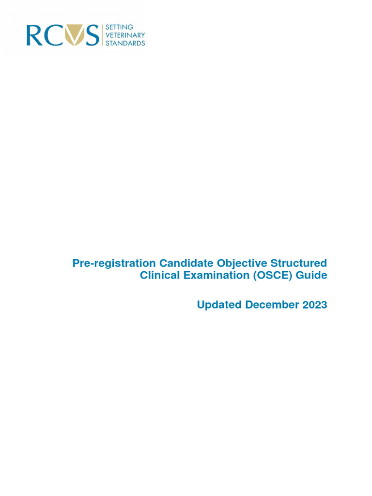 F - RCVS Pre-Registration OSCE Handbook (Updated Dec 2023) | PDF ...
