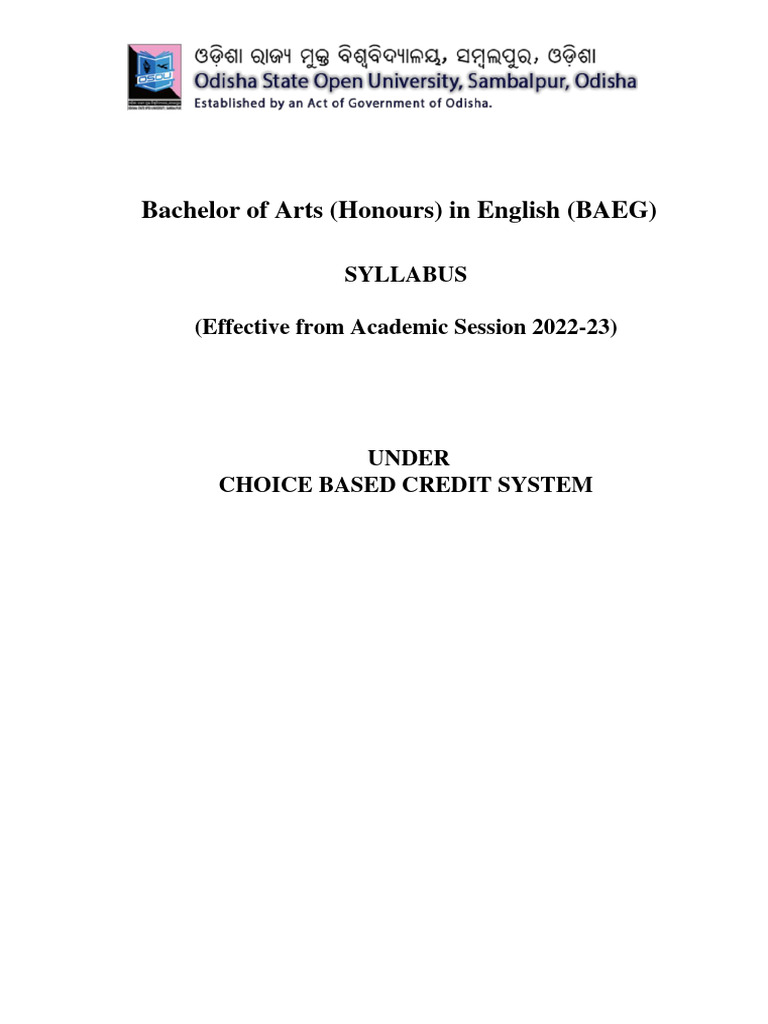 BAEG Syllabus 2022 23 | PDF | Postcolonialism | Linguistics