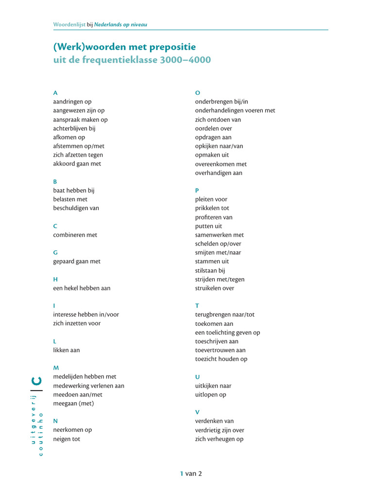 Woordenlijst 3000-4000 | PDF