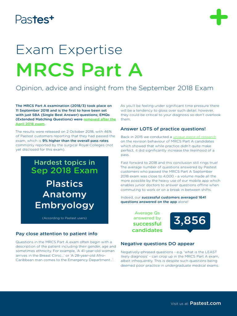 Mrcs A White Paper Sep2018 | PDF | Medicine | Surgery