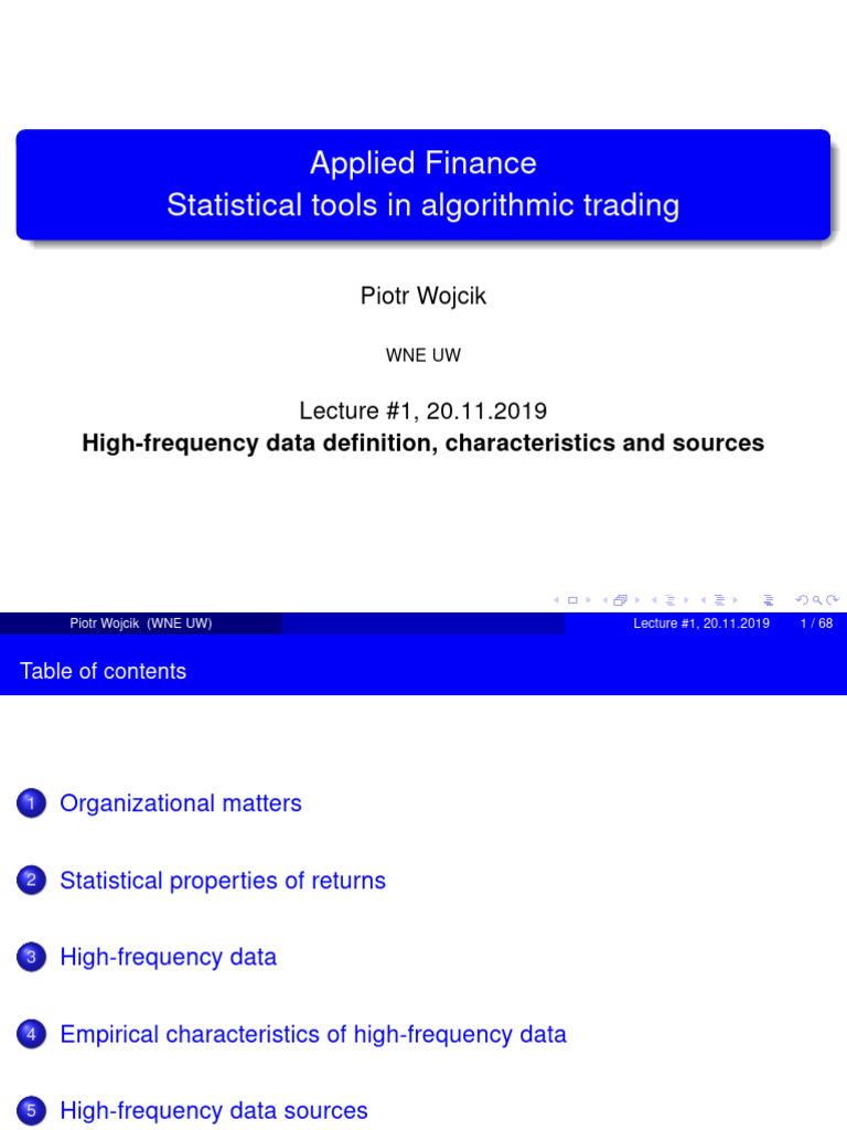 AppFin PW Lec01 | PDF