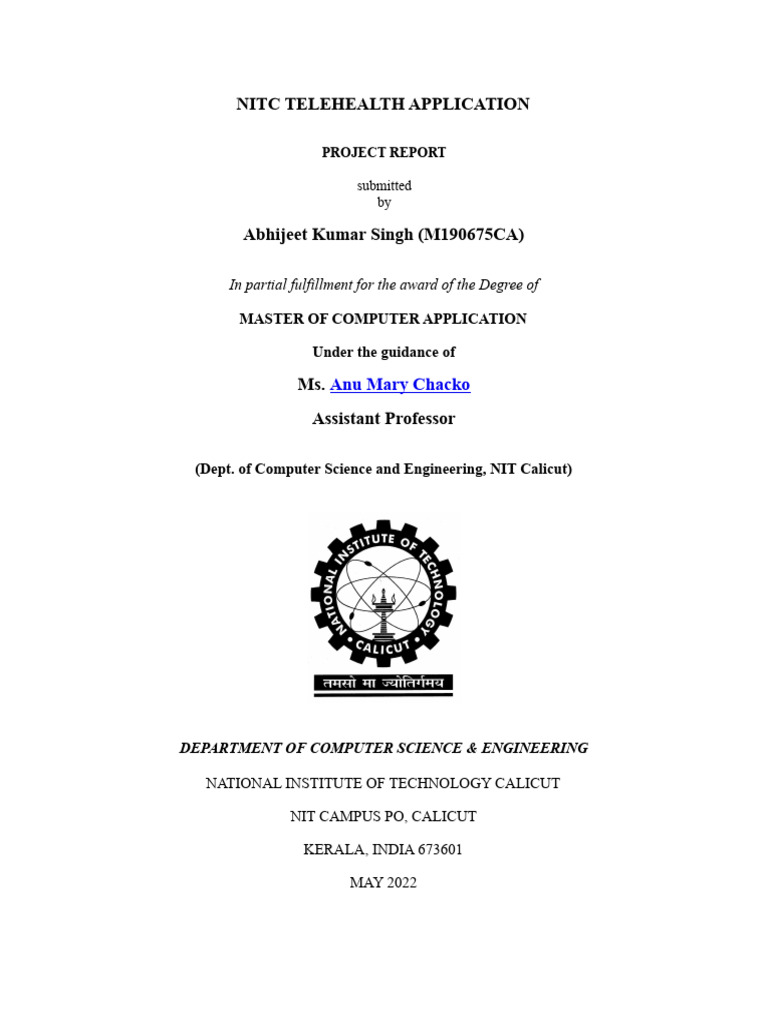 Updated - Final Report - NITC TeleHealth Application | Download Free ... Updated - Final Report - NITC TeleHealth Application | Download Free ...