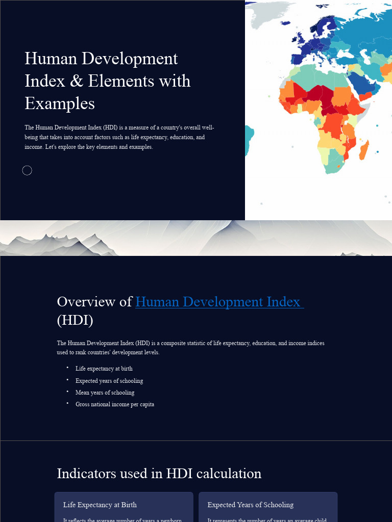 Human Development Index & Elements With Examples | PDF | Human ...