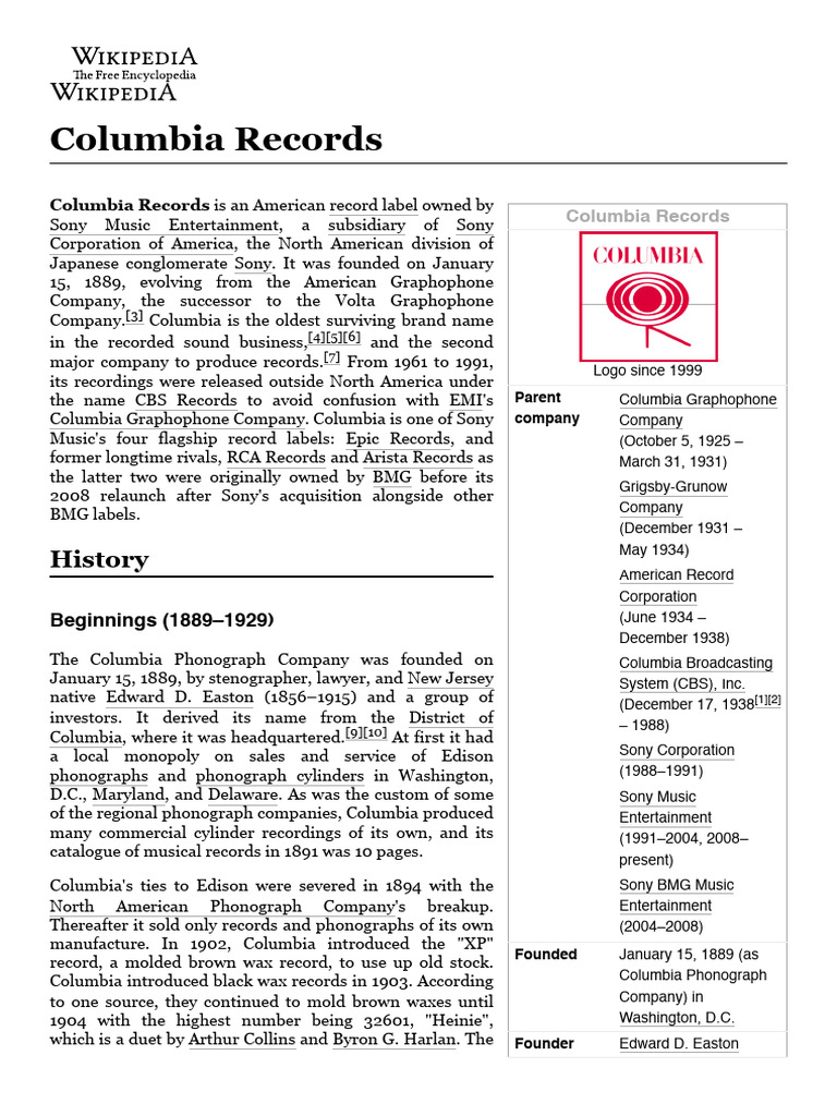 Columbia Records | PDF | Columbia Records | Lp Record
