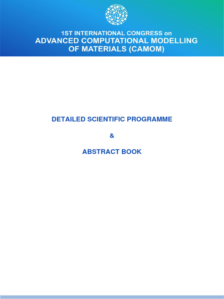 CAMOM-2022 Programme and Abstract Book | PDF | Graphene | Density ...