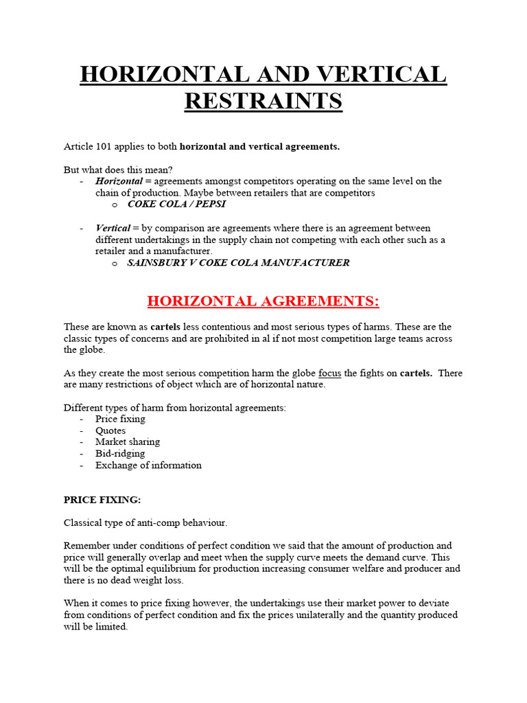 Horizontal and Vertical Restraints | PDF | Business