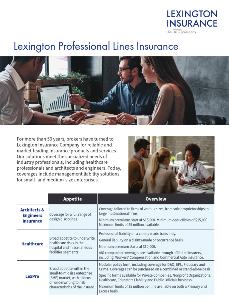 Lexington Professional Lines Overview 221013 | PDF | Insurance ...