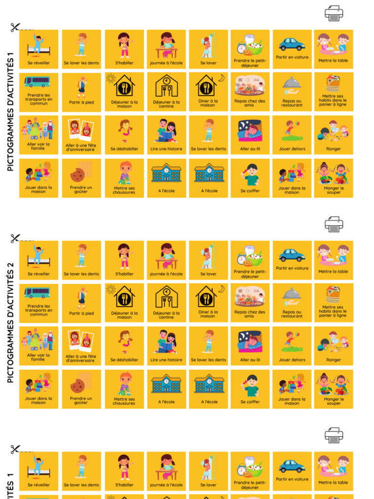 Pictogramme Routine Du Matin Et Du Soir Pdf