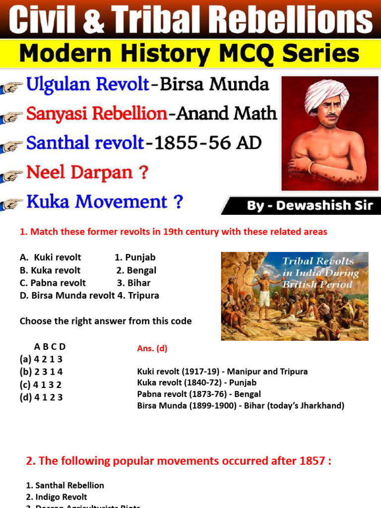 Tribal, Civil & Peasant Uprising.. | PDF | Indian Independence Movement | Indian Nationalism