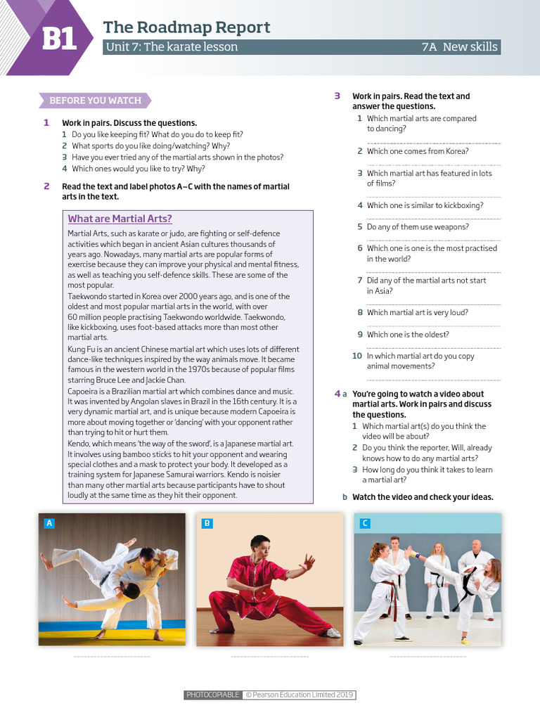 RM B1 Video Worksheets U7 | PDF