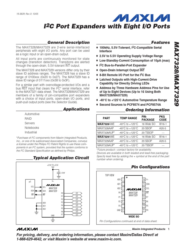 I2C Port Expanders for Engineers | PDF | Manufactured Goods | Electronics