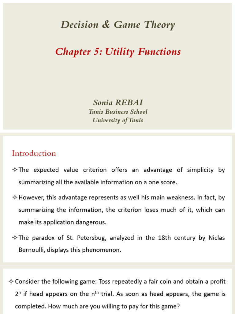Chapter 5 Utility Function | PDF | Utility | Mathematics